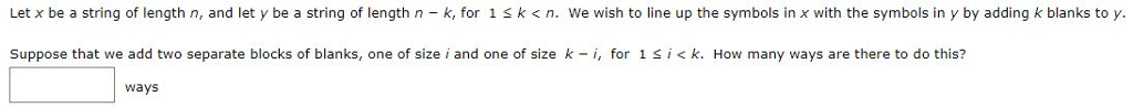 Solved Let x be a string of length n, and let y be a string | Chegg.com
