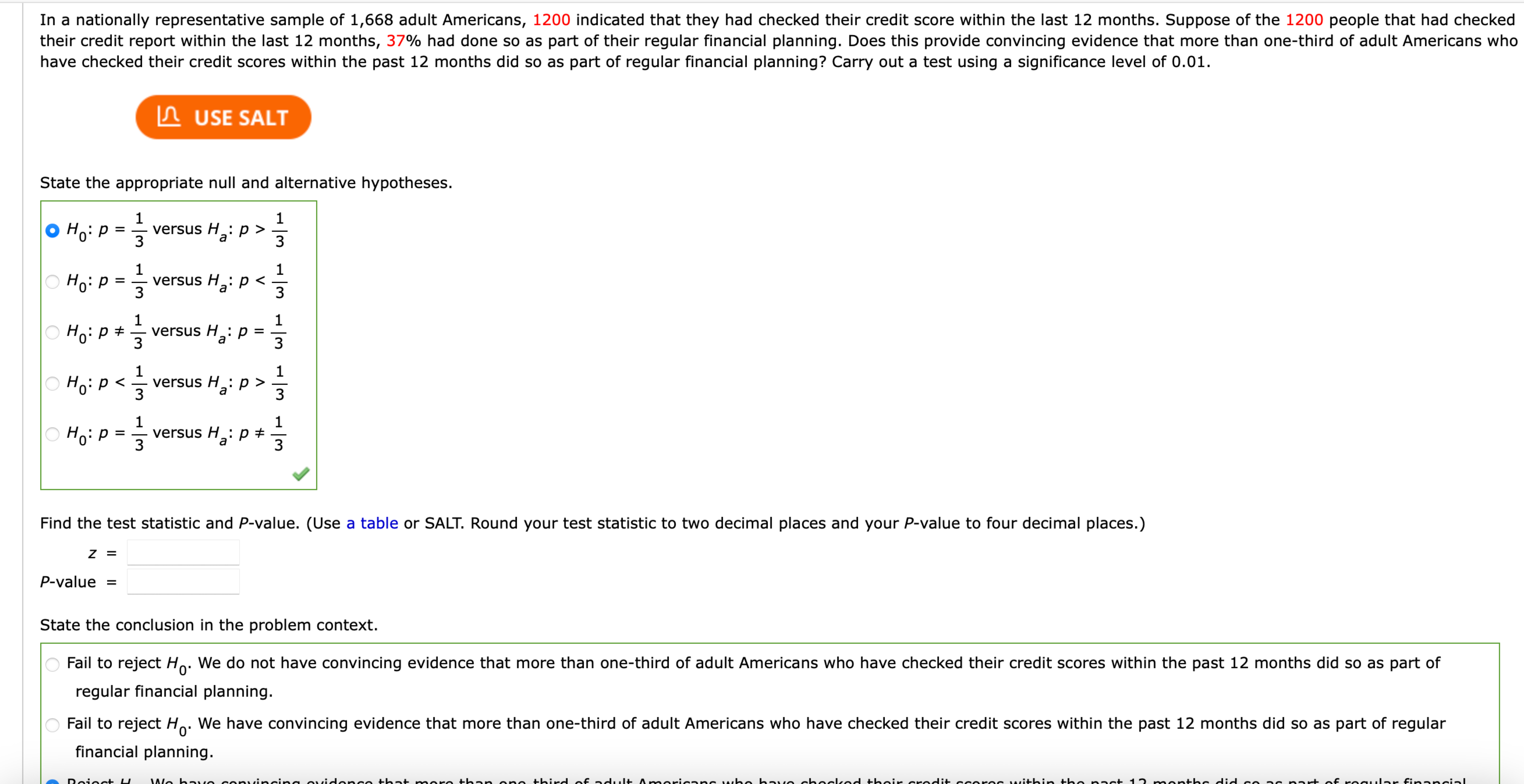 Solved In a nationally representative sample of 1,668 ﻿adult | Chegg.com