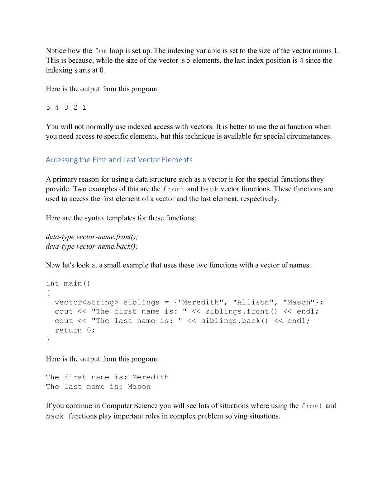 Solved this is C++ .. read the text and look at the examples | Chegg.com