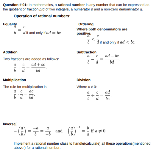 Solved Question # 01: In mathematics, a rational number is | Chegg.com