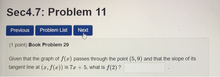 Solved Sec4.7: Problem 11 Previous Problem List Next (1 | Chegg.com