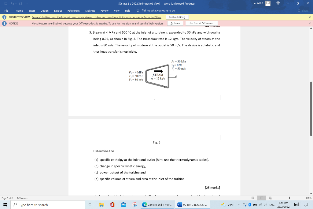 Solved SO test 2 q 2022(3) (Protected view) - Word | Chegg.com