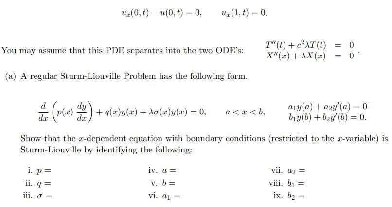Solved consider the wave equation utt=c2uxx with boundary | Chegg.com