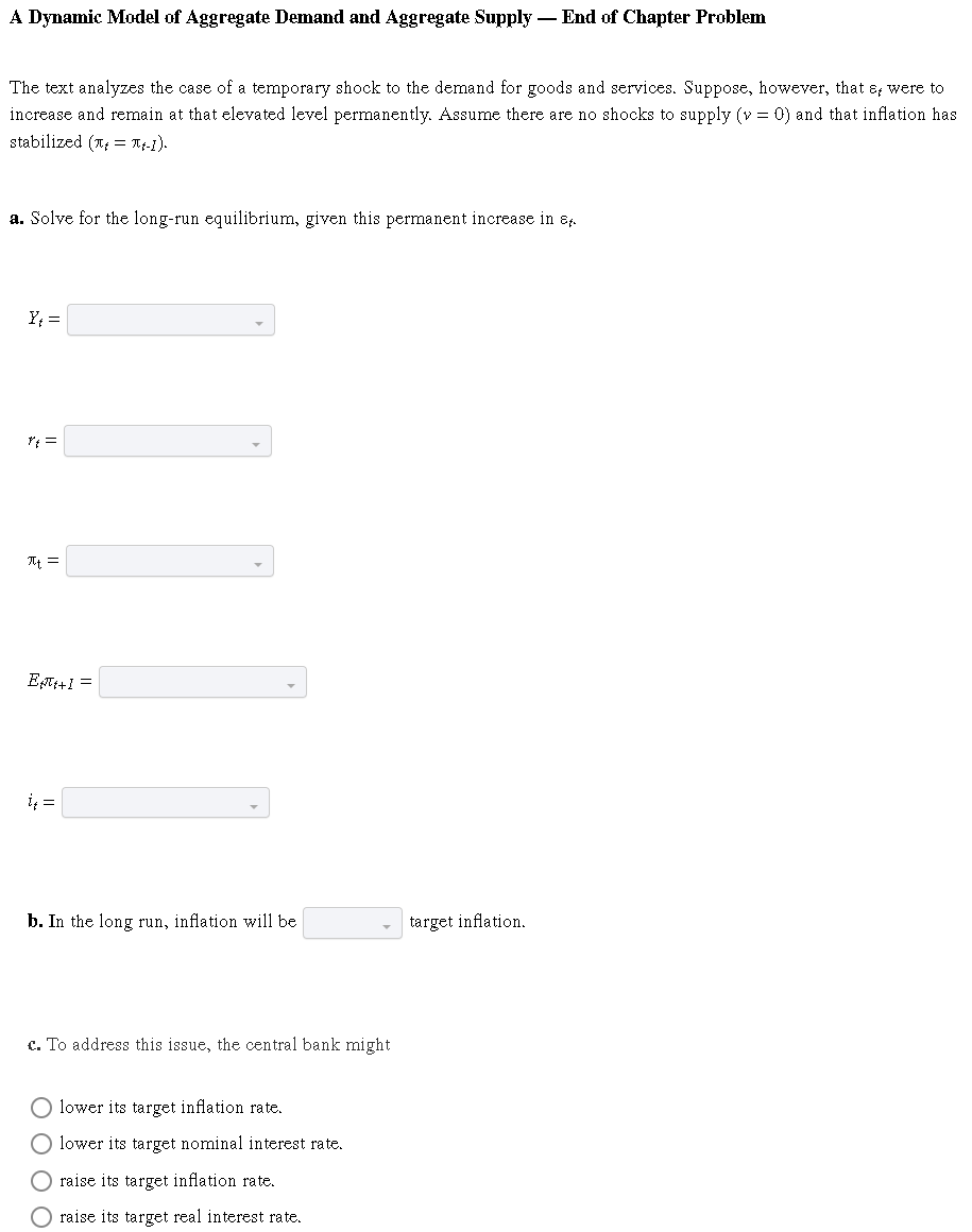 A Dynamic Model of Aggregate Demand and Aggregate | Chegg.com