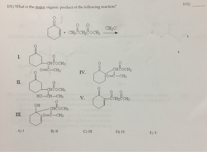 Solved 101) 101) What is the major organic product of the | Chegg.com