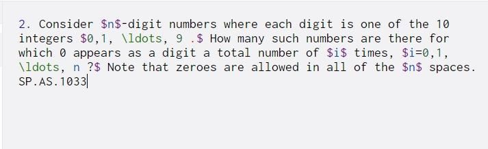 Solved 2. Consider $n$-digit numbers where each digit is one | Chegg.com