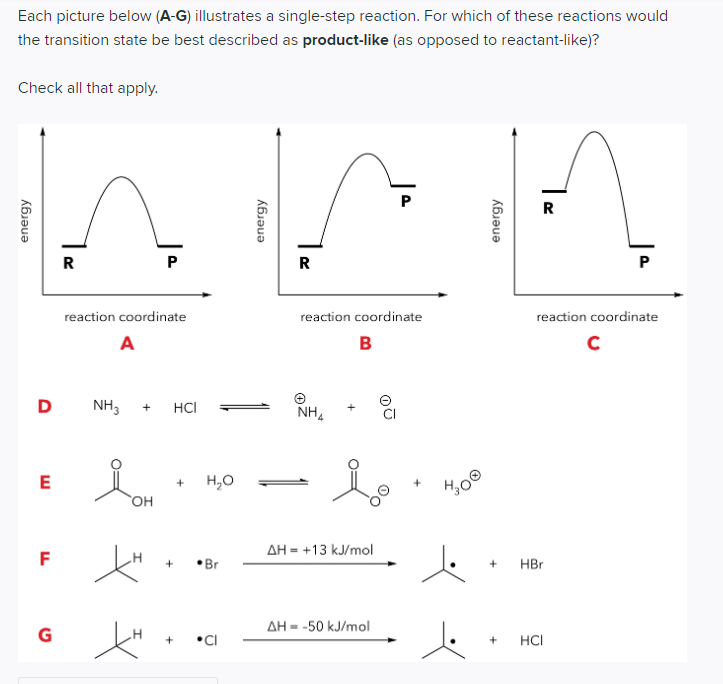 Solved Each picture below (A-G) illustrates a single-step | Chegg.com