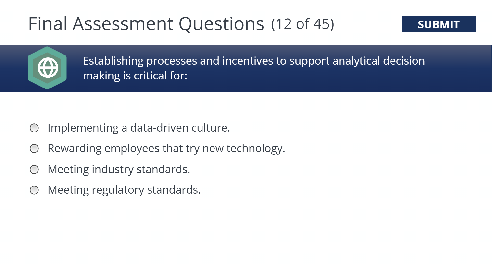 Solved making is critical for:Implementing a data-driven | Chegg.com
