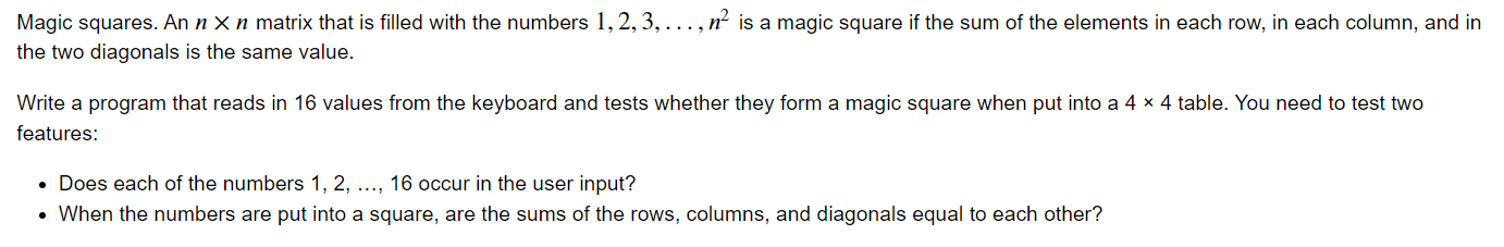 Solved Magic squares. An n×n matrix that is filled with the | Chegg.com