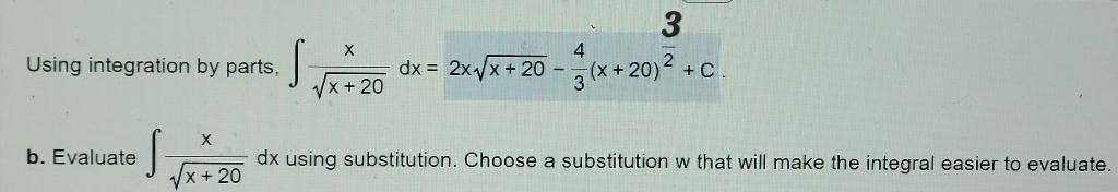 Solved Using integration by parts, | Chegg.com