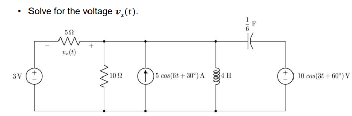 Solved Solve for the voltage vx(t). | Chegg.com