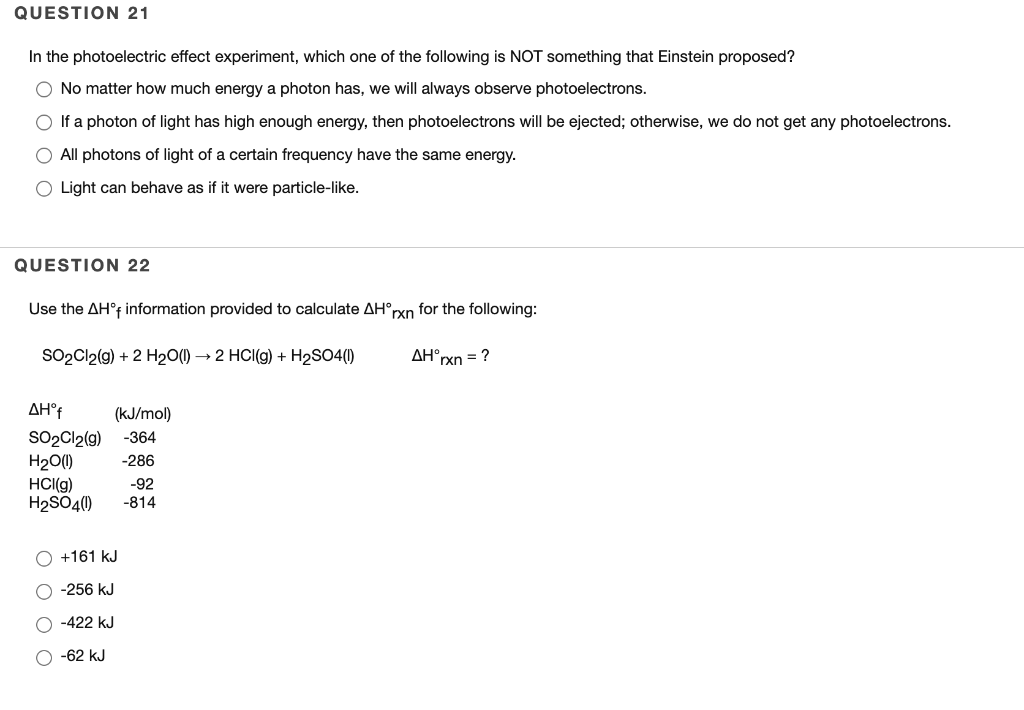 Solved QUESTION 21 In the photoelectric effect experiment, | Chegg.com