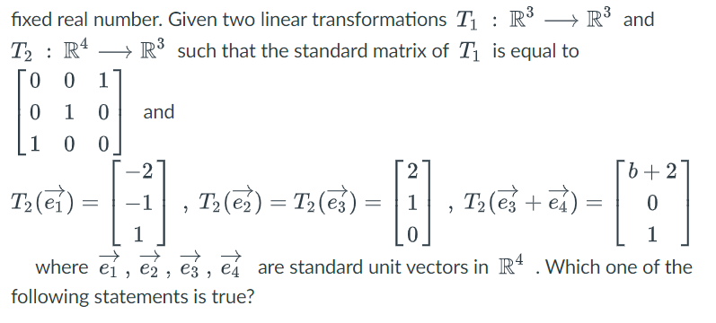 0 1 0 fixed real number. Given two linear | Chegg.com