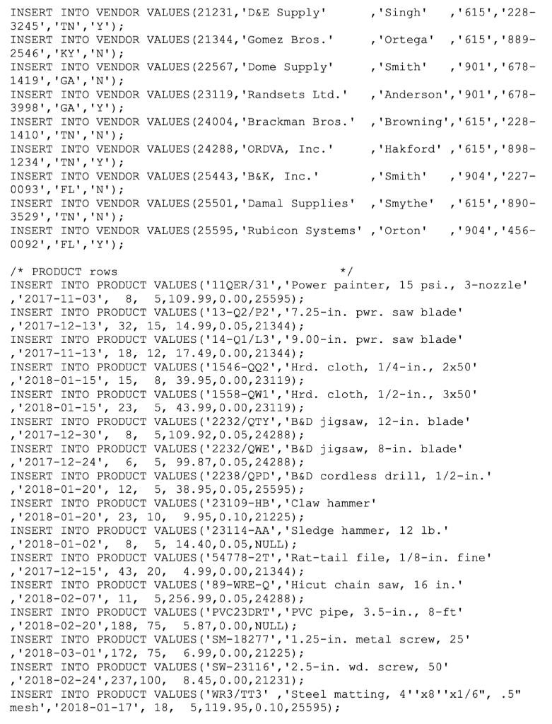 Solved CREATE TABLE CUSTOMER ( CUS_CODE INTEGER PRIMARY KEY, | Chegg.com
