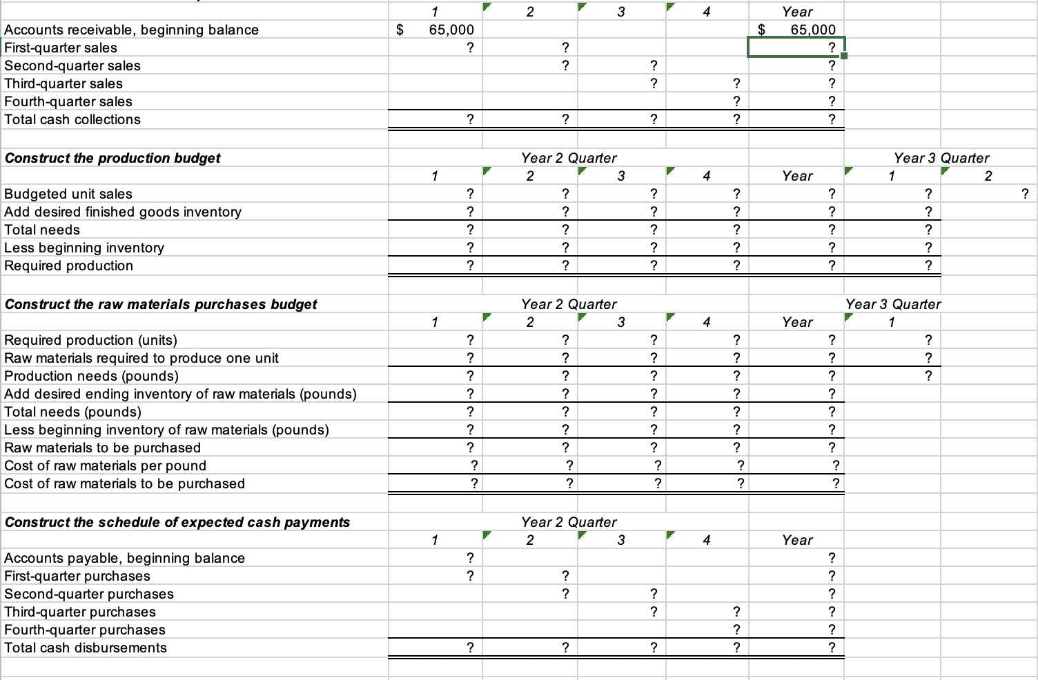 Solved Please Write excel formulas | Chegg.com