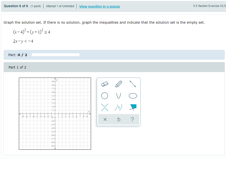 Solved Graph the solution set. If there is no solution, | Chegg.com