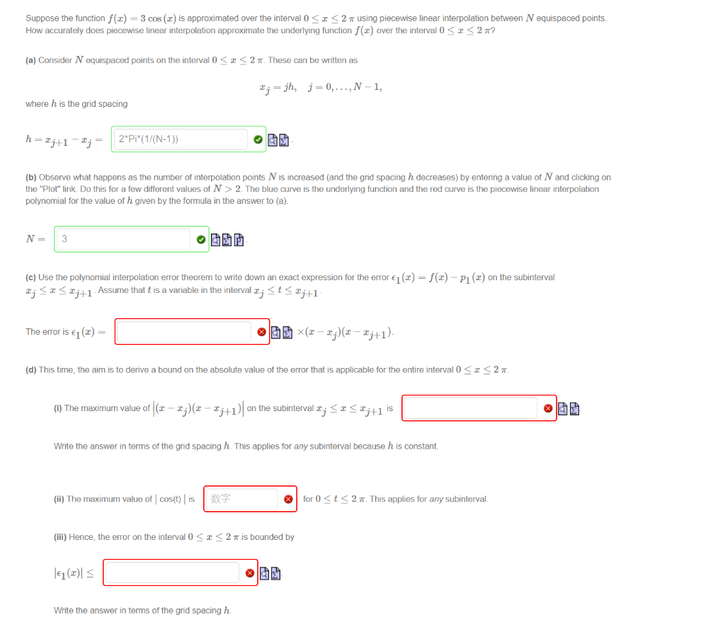 Solved Suppose the function f(c) = 3 cos (c) is approximated | Chegg.com
