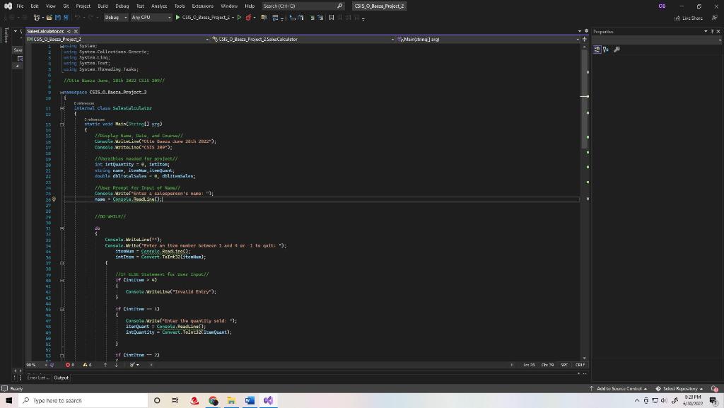 Solved Need help making my visual studio C# code I need it | Chegg.com