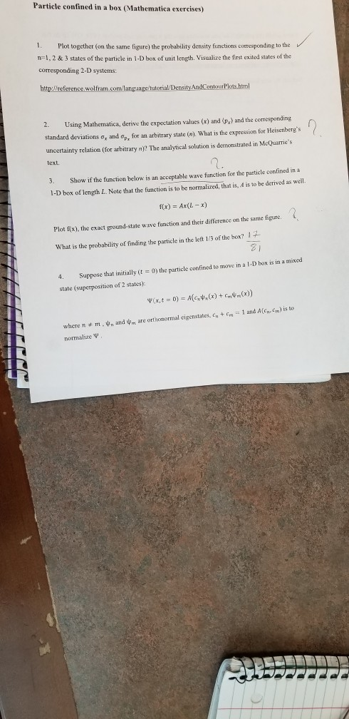 Solved Particle confined in a box (Mathematica exercises) 1. | Chegg.com