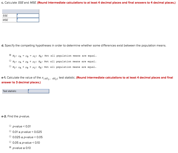 Exercise 13-1 Static A random sample of five | Chegg.com