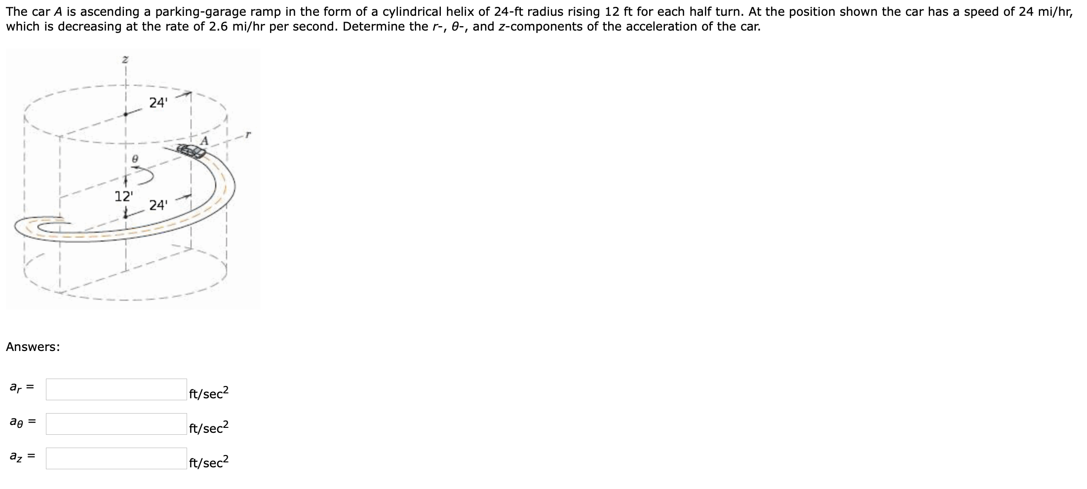 Solved The car A is ascending a parking-garage ramp in the | Chegg.com