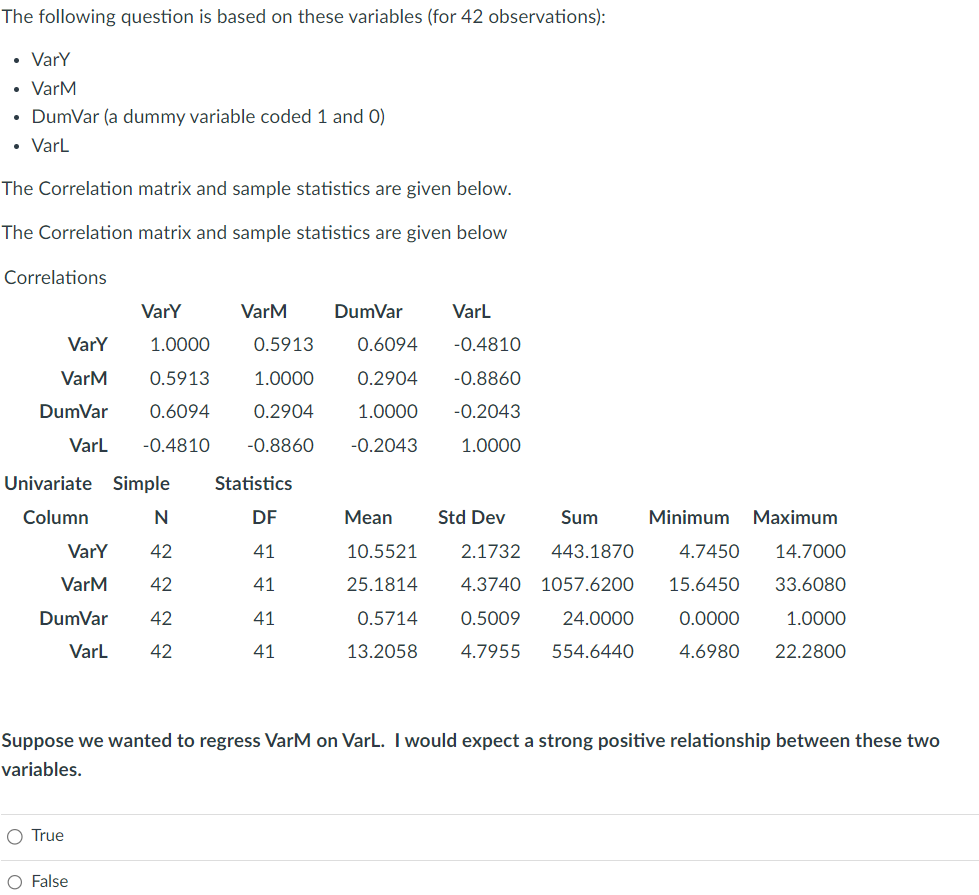 Solved The following question is based on these variables | Chegg.com