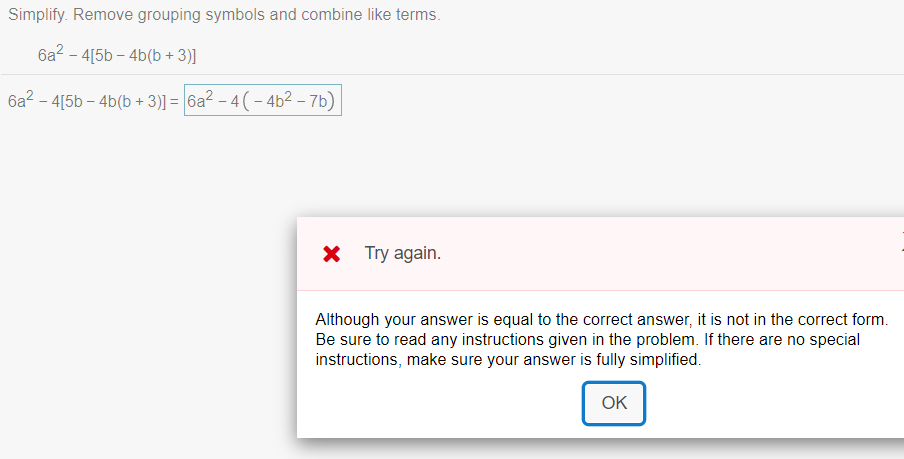 Solved Simplify. Remove grouping symbols and combine like | Chegg.com
