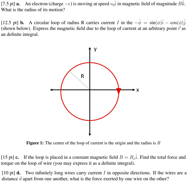 Solved -e v0hat(i) in ﻿magnetic field of ﻿magnitude Bhat(k). | Chegg.com