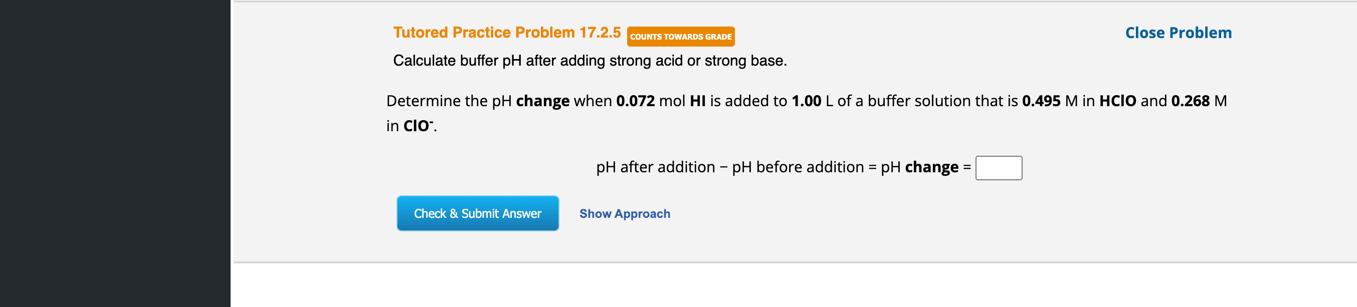 Solved Tutored Practice Problem 17.2.5 Calculate buffer pH | Chegg.com