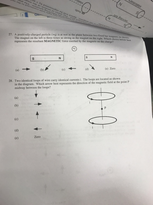 Solved A positively-charged particle (+q) is at rest in the | Chegg.com