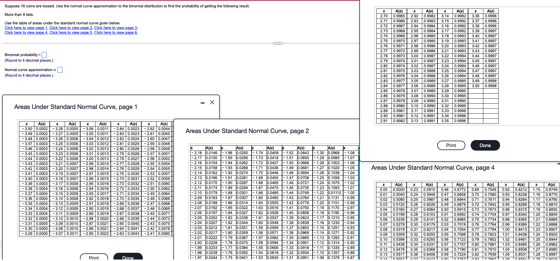 Solved Suppose 16 coins are tossed. Use the normal curve | Chegg.com