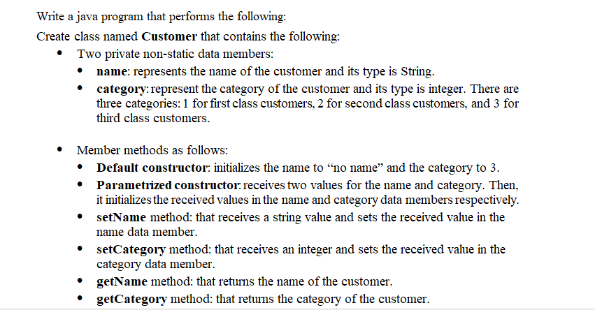 Solved Write a java program that performs the following: | Chegg.com