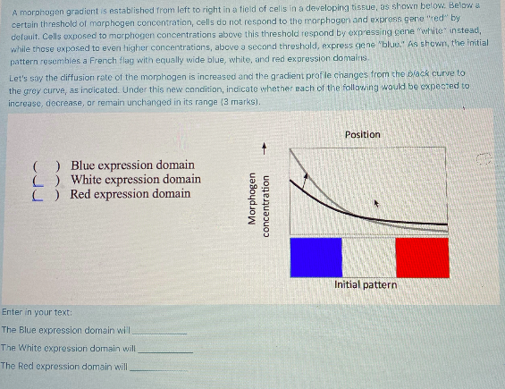 A morphogen gradient is established from left to | Chegg.com