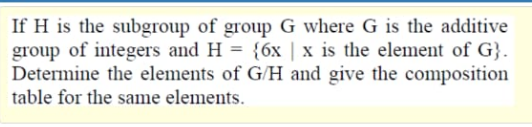 Solved If H is the subgroup of group G where G is the | Chegg.com