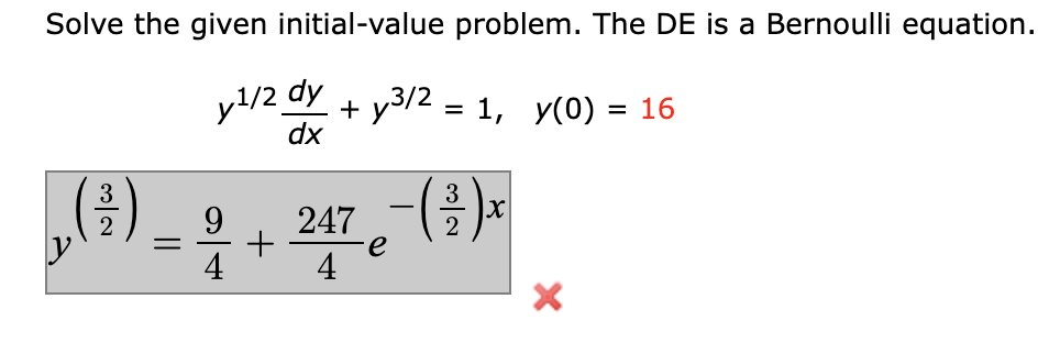 Solved Solve the given initial-value problem. The DE is a | Chegg.com