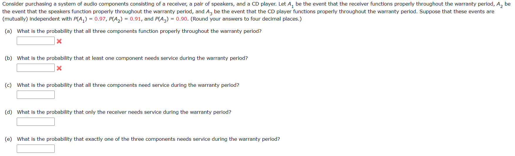 Solved Consider purchasing a system of audio components | Chegg.com