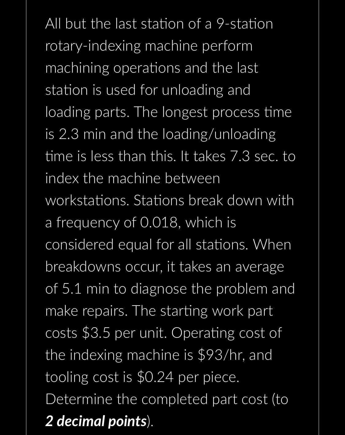 Solved All but the last station of a 9-station | Chegg.com
