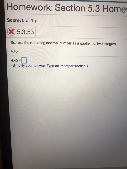 Solved express the repeating decimal number as a quotient of | Chegg.com