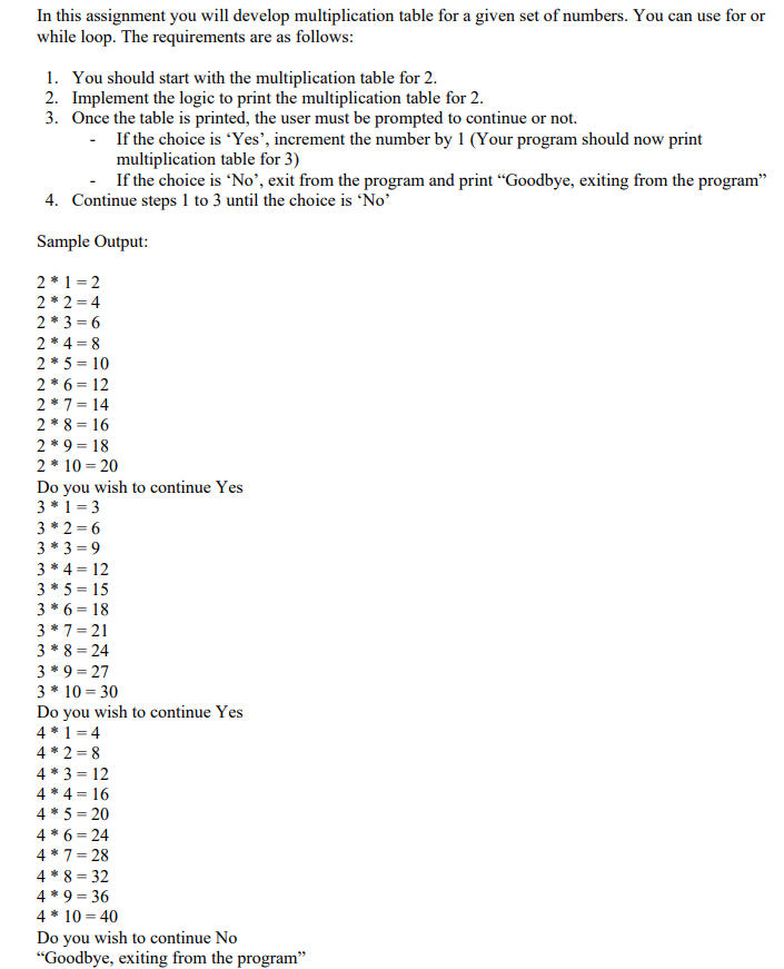Solved In this assignment you will develop multiplication | Chegg.com