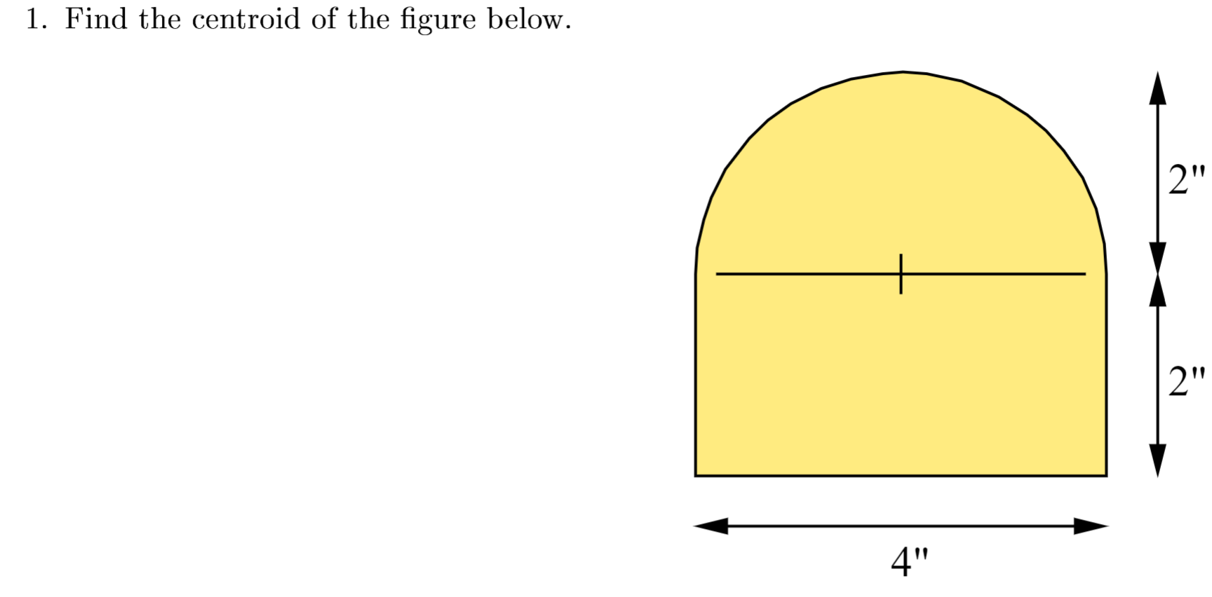 Solved 1. Find the centroid of the figure below. | Chegg.com
