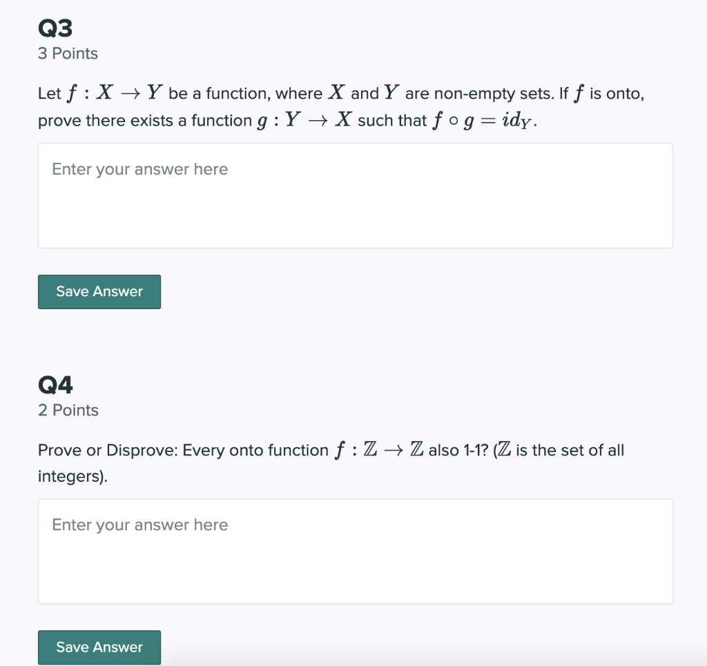 Solved Let f:X→Y be a function, where X and Y are non-empty | Chegg.com
