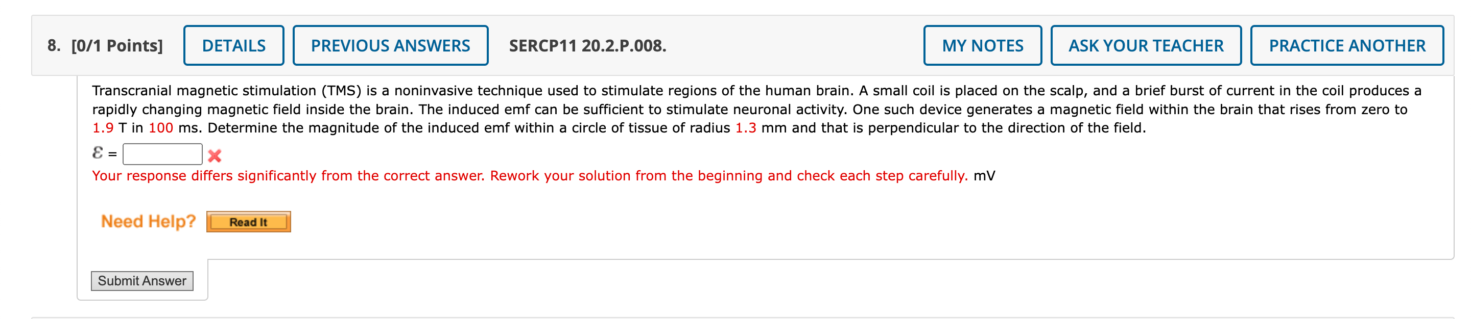 Solved E= Your response differs significantly from the | Chegg.com
