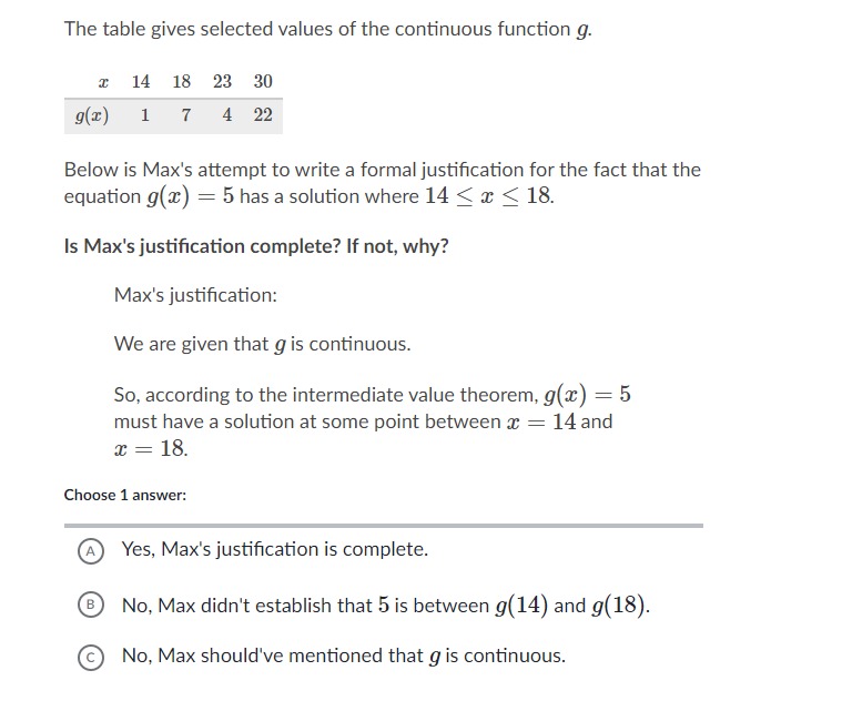 The table gives selected values of the continuous | Chegg.com