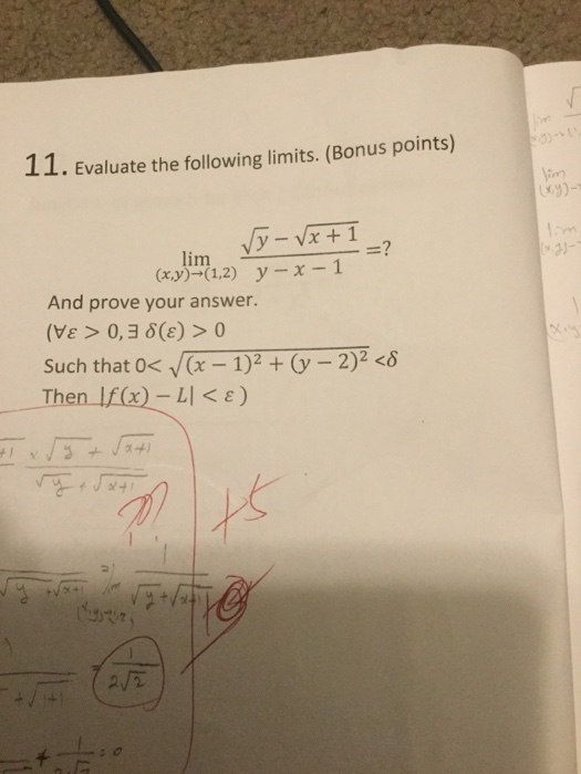Solved Evaluate the following limits. (Bonus points) lim | Chegg.com