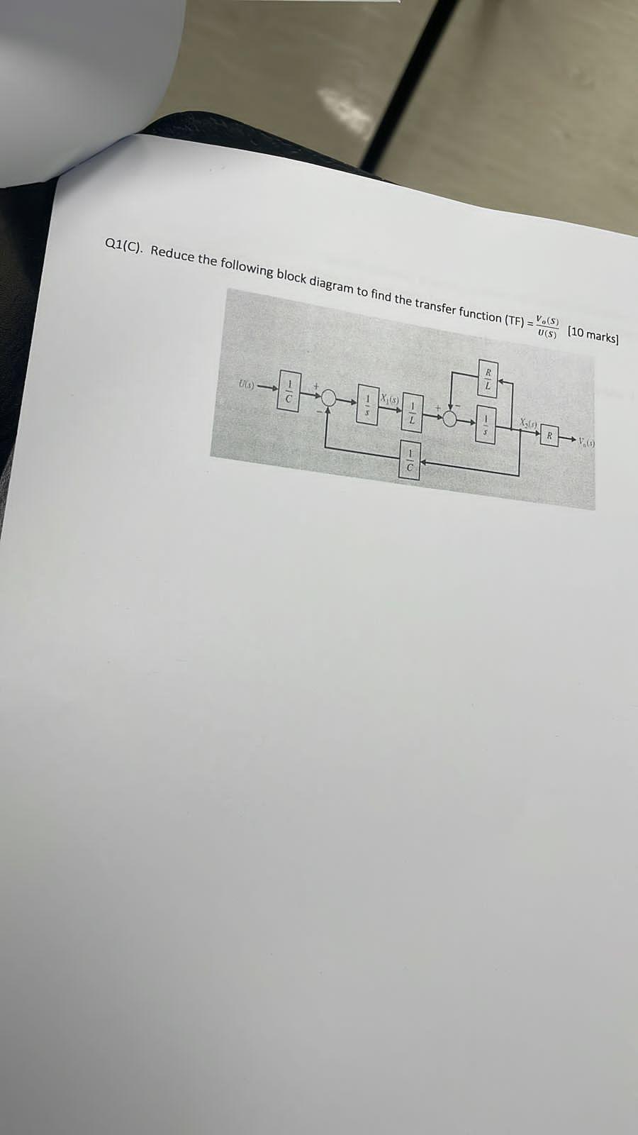 Solved Q1(C). Reduce the following block diagram to find the | Chegg.com
