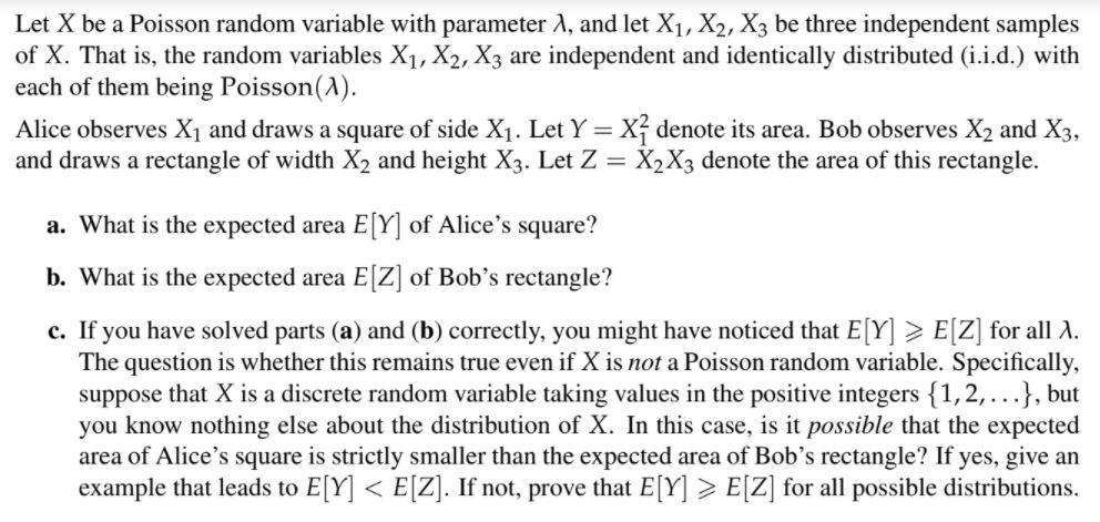 Solved Let X Be A Poisson Random Variable With Parameter 1 