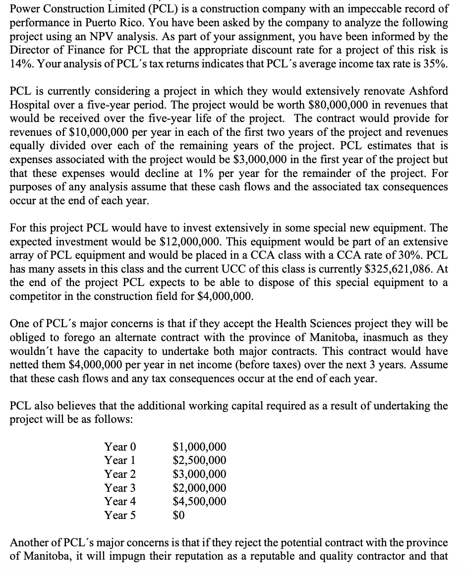 Solved project using an NPV analysis. As part of your | Chegg.com