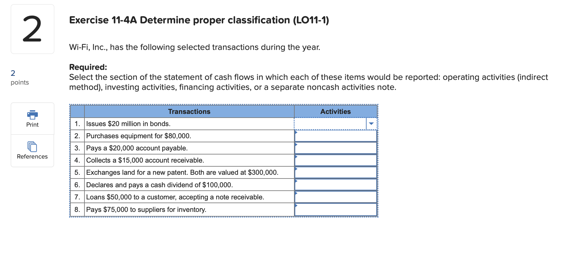Solved Exercise 11-4A Determine proper classification | Chegg.com