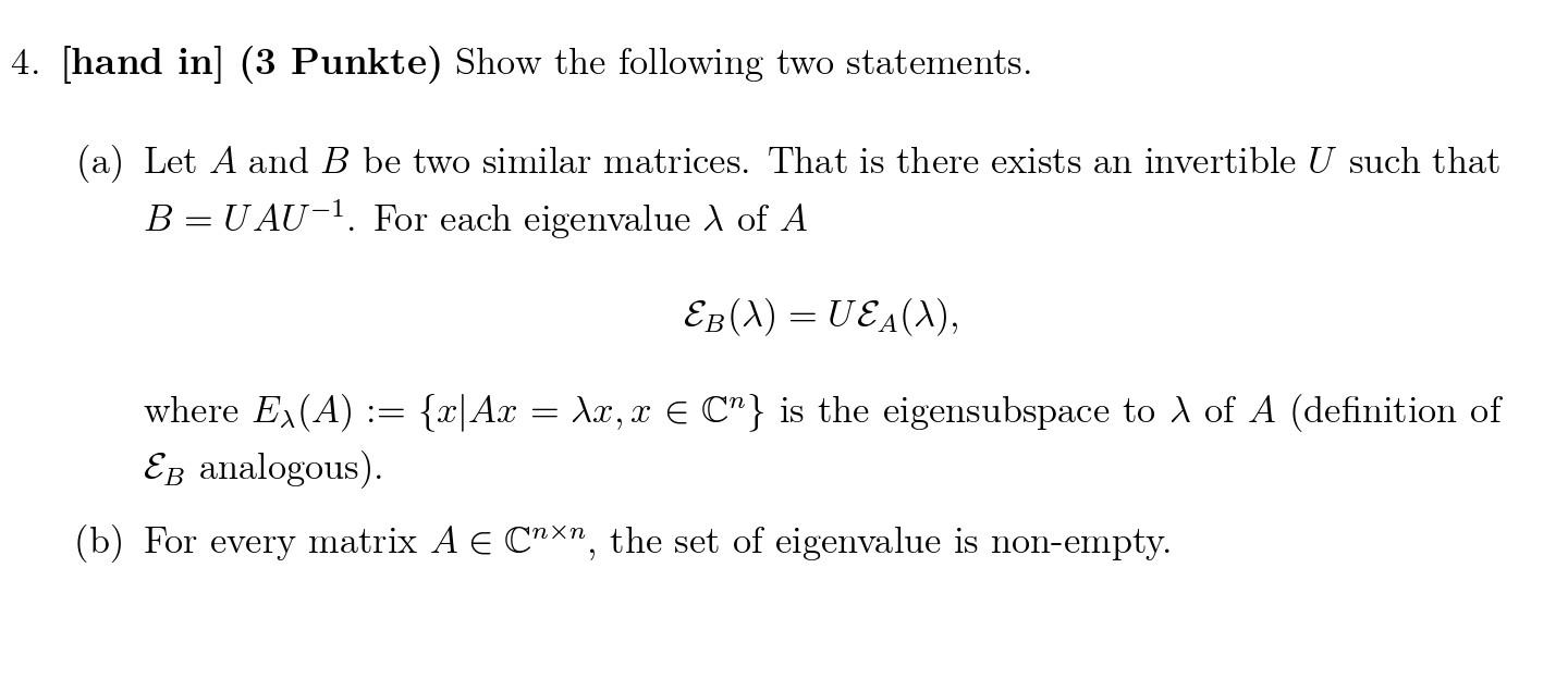 Solved (a) Let A and B be two similar matrices. That is | Chegg.com