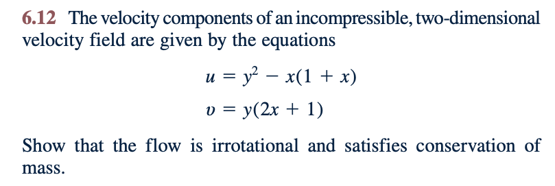 Solved The velocity components of an incompressible, | Chegg.com